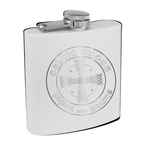 Celtic Cross BAND Engraved Matte Flasks